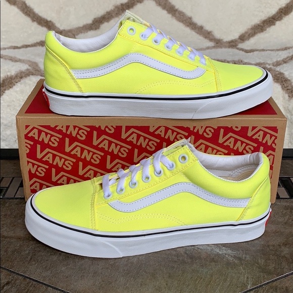 Vans | Shoes | Vans Old Skool Neon Lemon Tonictrue White Mens | Poshmark